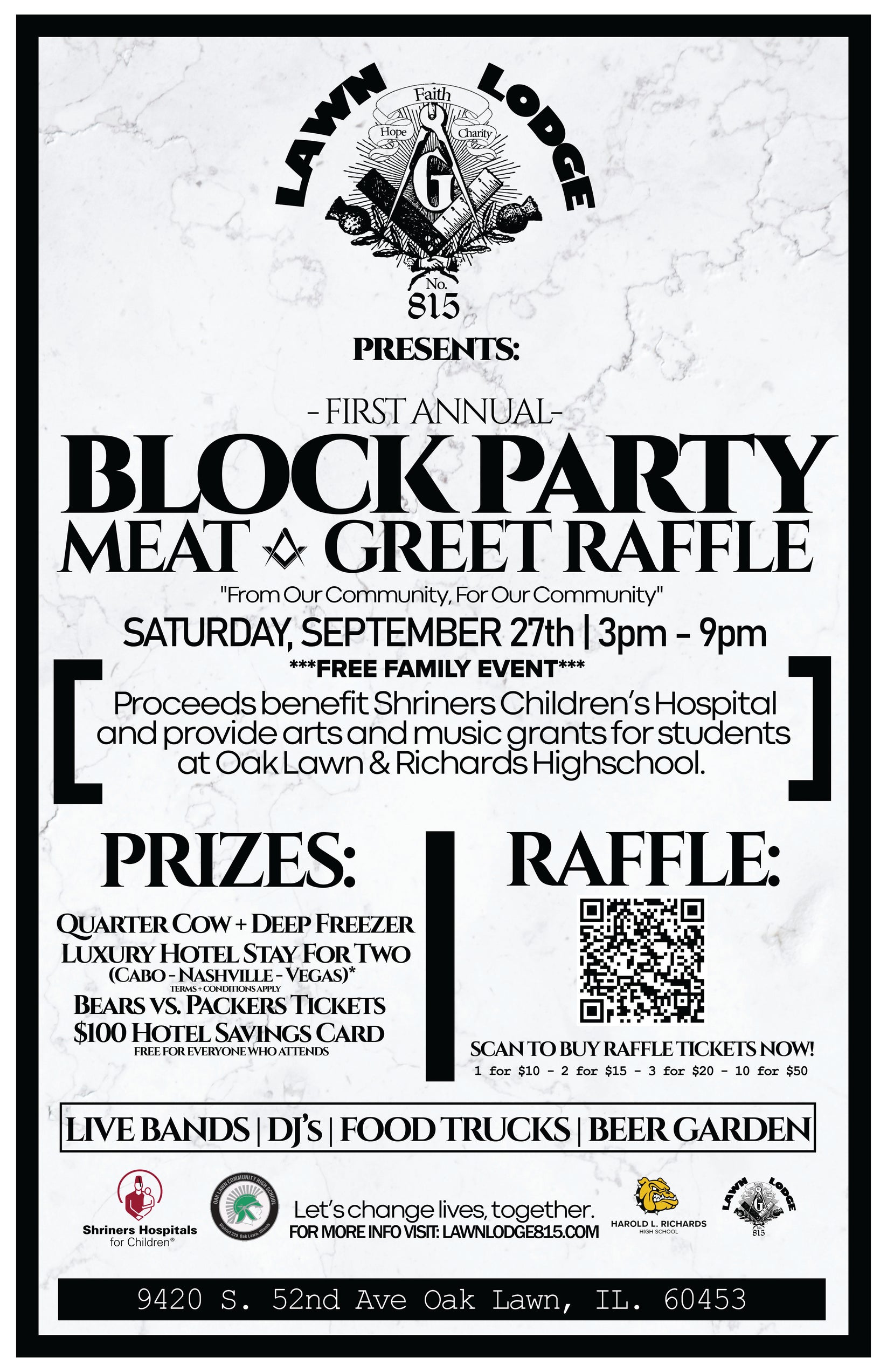 First Annual Lawn Lodge Block Party: Meat & Greet Raffle! – EZticketz